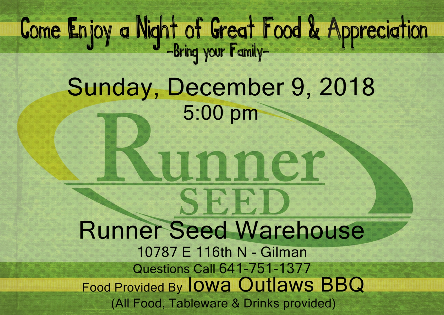 Customer Appreciation Supper! - Runner Seed